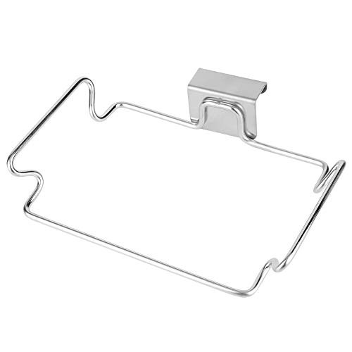 Yosoo Trash Rack, Trash Bag Holder Stainless Steel Door Back Kitchen Garbage Trash Bag Holder Hanging Rack Bracket