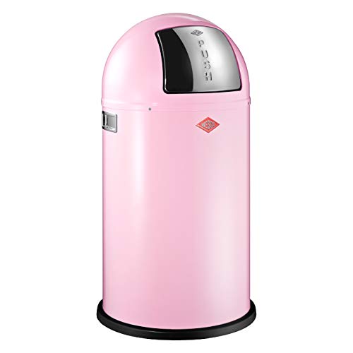 Wesco, Pushboy Waste bin for Kitchen, Metal, Pink, 40 x 76.5 x 40 cm