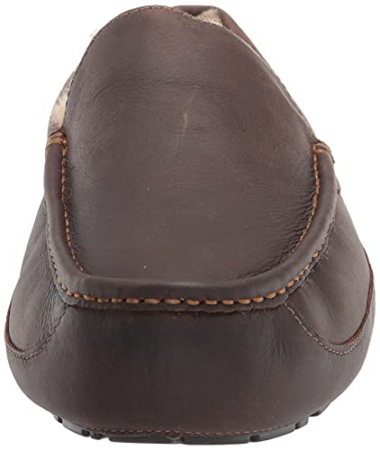 UGG Men's Ascot Slipper, Tan Leather, 10