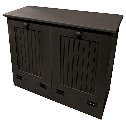 Sawdust City Dual Trash/Recycle Bin Holder (Solid - Black)
