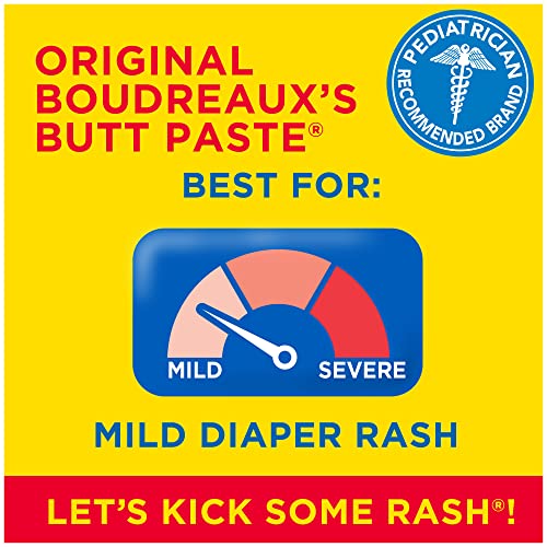 Boudreaux's Butt Paste Original Diaper Rash Cream, Ointment for Baby, 4 oz Tube, 3 Pack