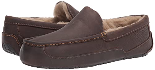 UGG Men's Ascot Slipper, Tan Leather, 10
