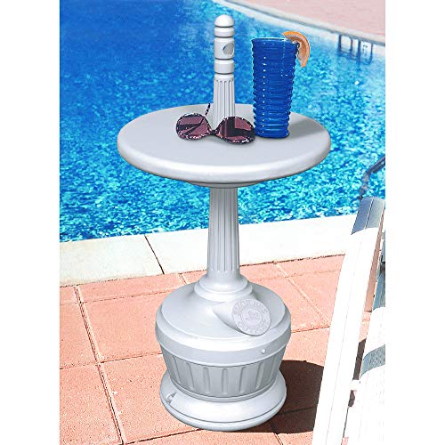 Patio Smokers' Outpost with Table Cigarette Receptacle in White