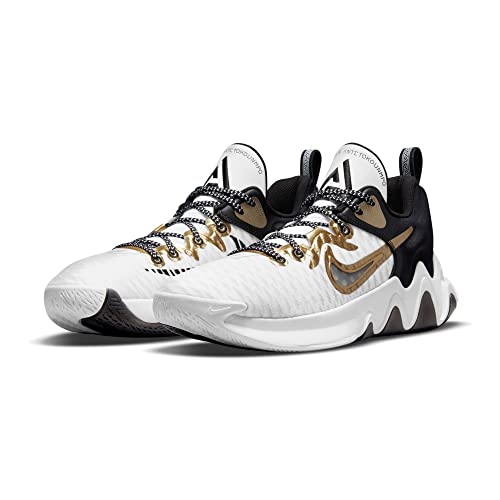 Nike Men's Giannis Immortality Athletic Basketball Shoes (White/Metallic Gold-Black) Size 10.5