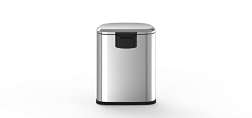 NINESTARS AMZ-SOT-50-3 Step-on Trashcan, 13 Gal, Stainless Steel