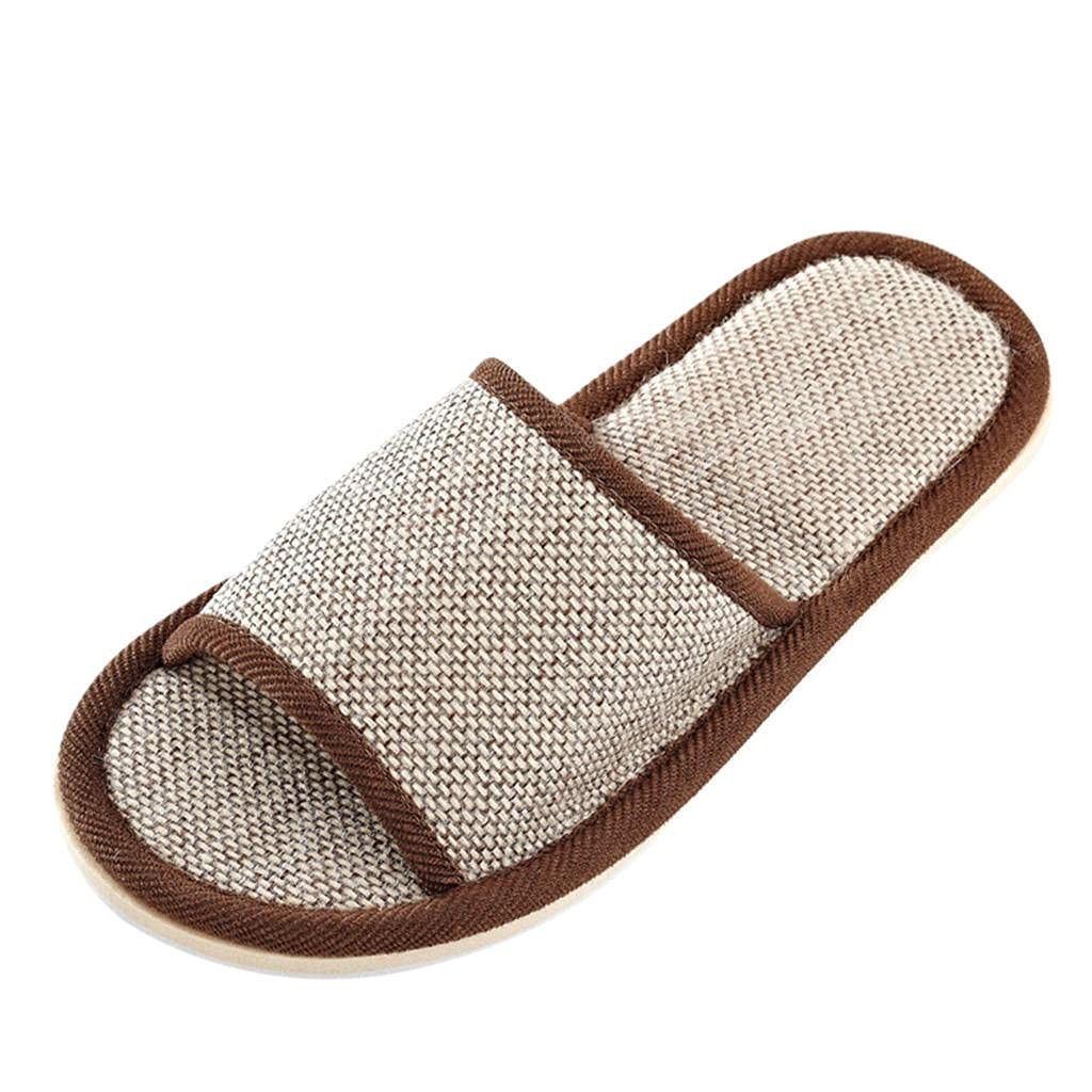 Aniywn House Slipper Cotton Flax Slippers for Women and Men Open Toe Memory Foam Washable Casual Indoor Outdoor Home Slippers
