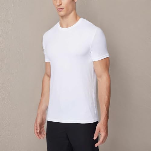 32 DEGREES,Mens 2pack Short Sleeve Crew Neck Wicking Tee,White/White,Medium