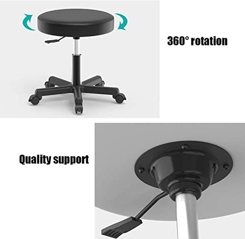 Gcxgz Rolling Swivel Stool Saddle Stool On Wheels, Massage Beauty Saddle Chair Adjustable Swivel Salon Stool for Manicure Tattoo Spa Salon for Kitchen,Salon,Bar,Office,Massage