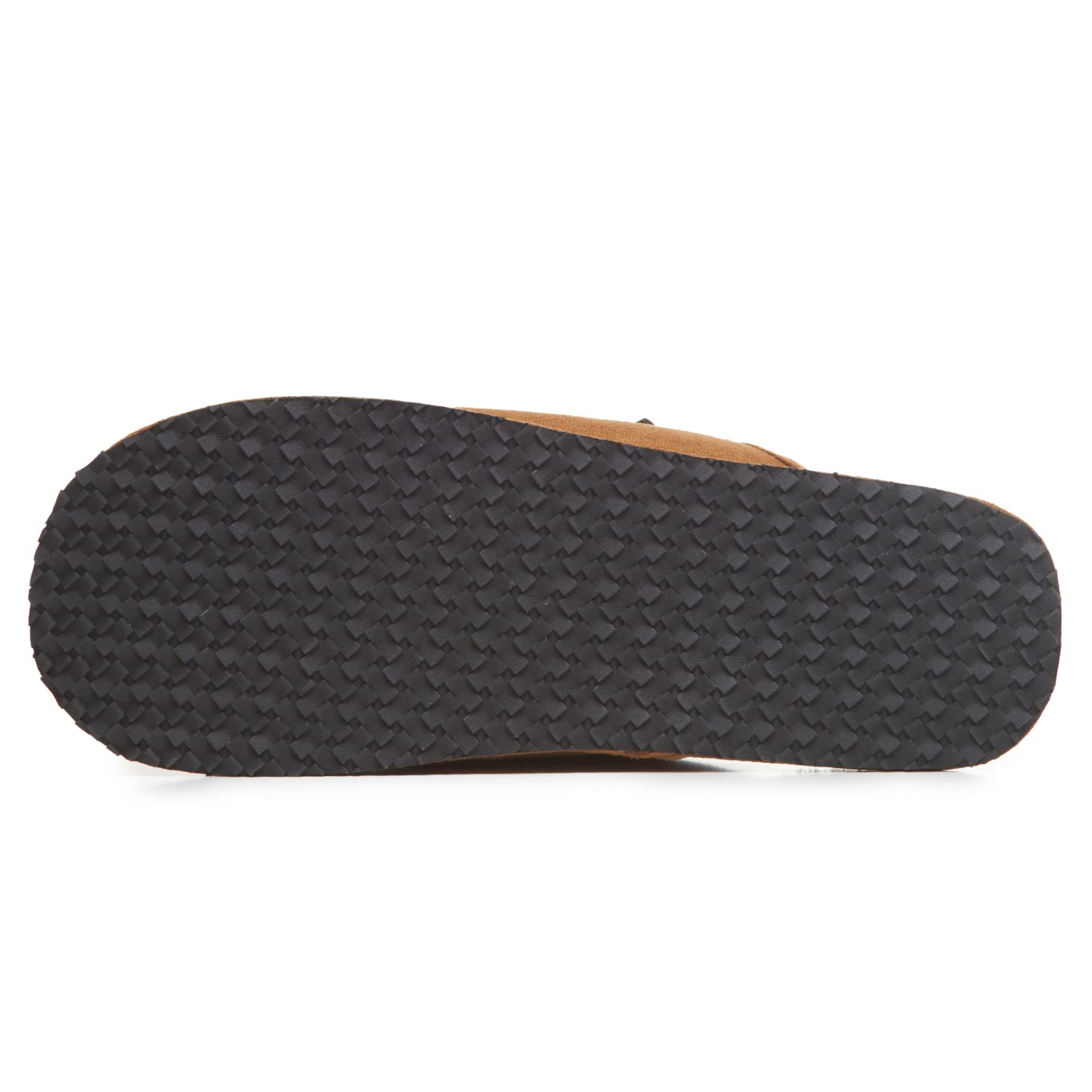 Lucky Brand Micro-Suede Scuff Indoor Slippers for Men with Plush Lining, Tan, L