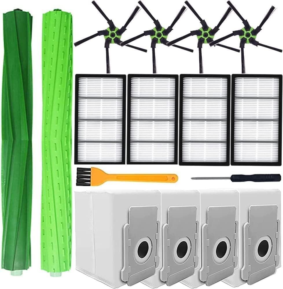 COSIN Replacement Parts Kit Compatible with Roomba s9(9150),s9+(9550), Series Vacuum Cleaner.Pack of 1 Set of Multi-Surface Rubber Brushes,4Side Brushes,4Filters,4Dust Bags,2 Tools…