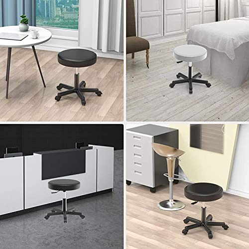 Gcxgz Rolling Swivel Stool Saddle Stool On Wheels, Massage Beauty Saddle Chair Adjustable Swivel Salon Stool for Manicure Tattoo Spa Salon for Kitchen,Salon,Bar,Office,Massage