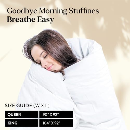 Miracle Made Temperature Regulating Breathable Duvet Insert Queen Comforter - White, Full/Queen 3-Temperature-Zone Pet Hair Resistant Silver Infused Hypoallergenic Bed Cover - Compatible w Duvet Cover