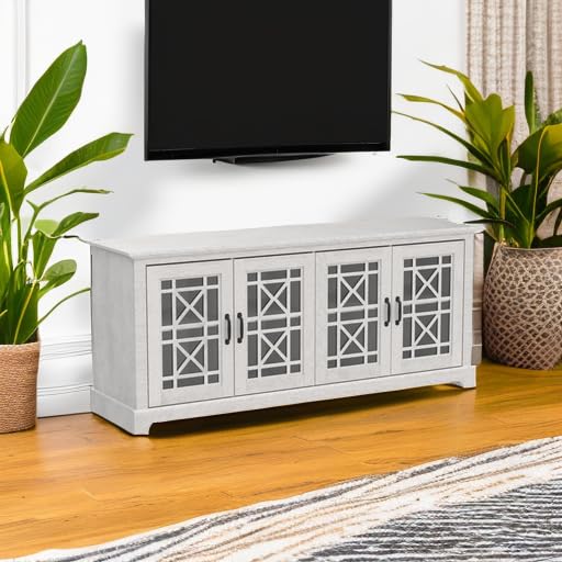 Galano Isadora 75 Inch TV Stand β Smartly Designed Entertainment Center with Spacious Storage - Perfect for Living Rooms - Wide Media Console in Dusty Grey Oak