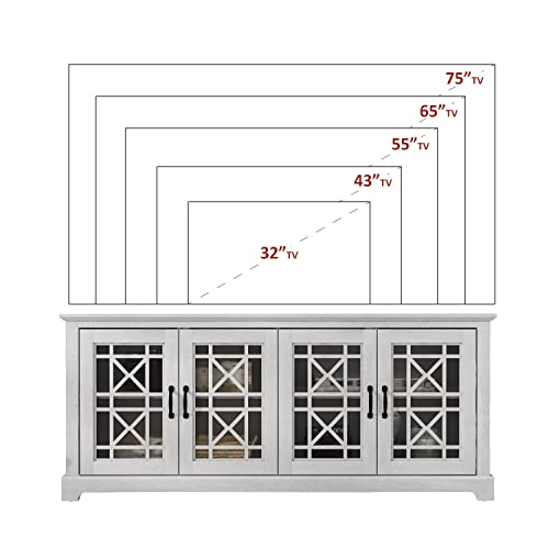 Galano Isadora 75 Inch TV Stand β Smartly Designed Entertainment Center with Spacious Storage - Perfect for Living Rooms - Wide Media Console in Dusty Grey Oak