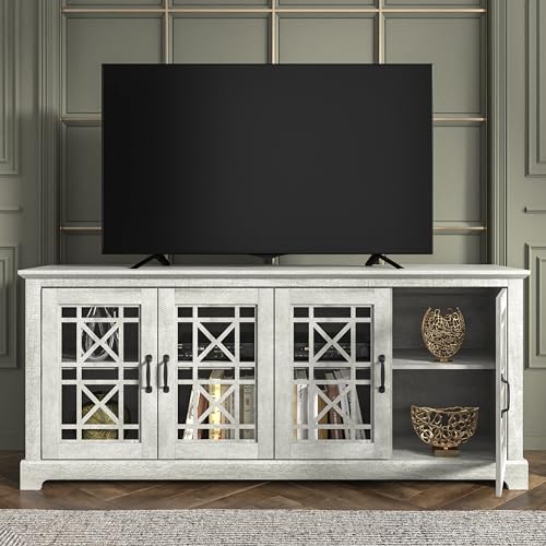 Galano Isadora 75 Inch TV Stand β Smartly Designed Entertainment Center with Spacious Storage - Perfect for Living Rooms - Wide Media Console in Dusty Grey Oak