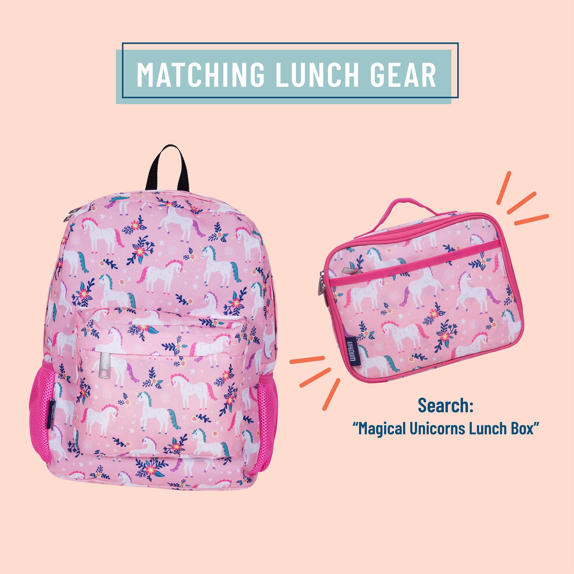 Wildkin 16-inch Kids Backpack β Durable, Padded & Spacious School Bag for Boys & Girls - Magical Unicorns