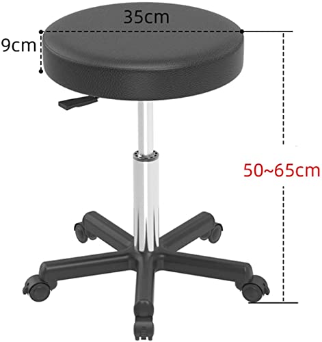 Gcxgz Rolling Swivel Stool Saddle Stool On Wheels, Massage Beauty Saddle Chair Adjustable Swivel Salon Stool for Manicure Tattoo Spa Salon for Kitchen,Salon,Bar,Office,Massage
