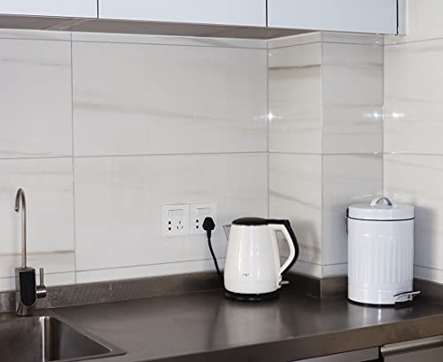 OCTMUSTARD Mini Metal Pedal Bin, Round Step Pet Trash with Lid and Handle, Small Garbage Can Wastebasket for Narrow Spaces at Home, Car or Office, 0.8Gal/3L, White 9" X 6.75" X 11.25"