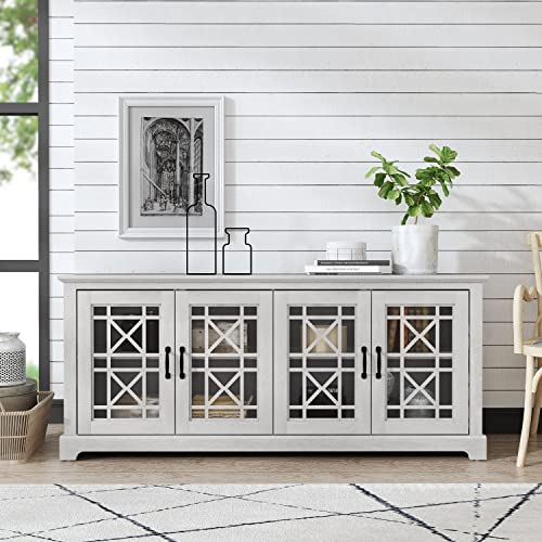 Galano Isadora 75 Inch TV Stand β Smartly Designed Entertainment Center with Spacious Storage - Perfect for Living Rooms - Wide Media Console in Dusty Grey Oak