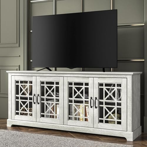 Galano Isadora 75 Inch TV Stand ā Smartly Designed Entertainment Center with Spacious Storage - Perfect for Living Rooms - Wide Media Console in Dusty Grey Oak