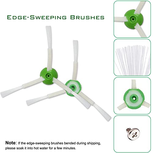 Vacuum Replacement Parts Compatible With iRrobot Roomba E, I, & J Series Replenishment Kit, 1 Set Of Rubber Brush & 3 HEPA Filters & 3 Edge-Sweeping Side Brushes