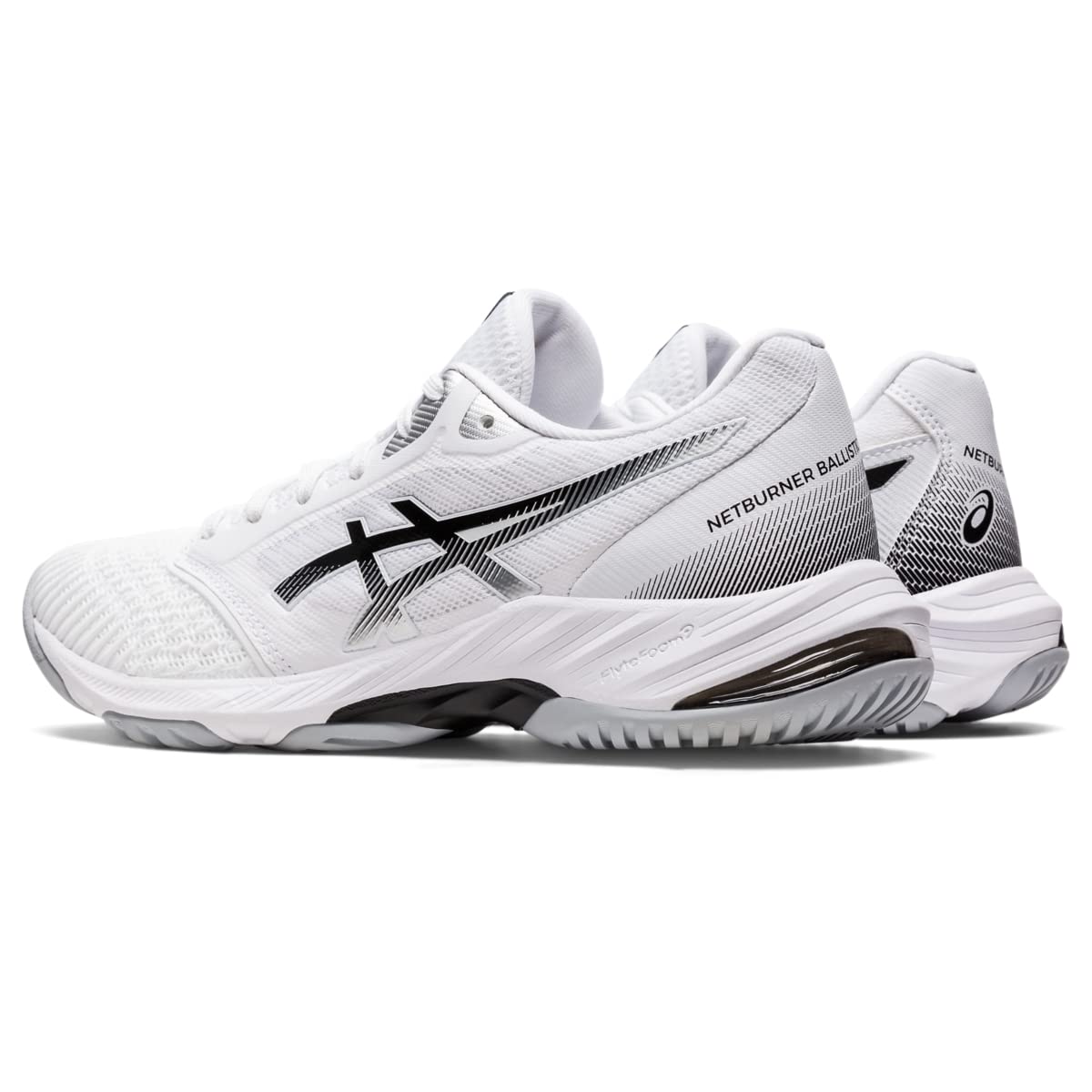 ASICS Women's Netburner Ballistic FlyteFoam 3 Volleyball Shoes, 10.5, White/Black