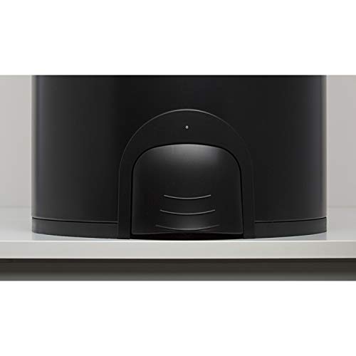 NINESTARS TTT-45-8 Automatic Tap Sensor Trash Can, 12 Gal 45L, Stainless Steel Base (Round, Black Lid)