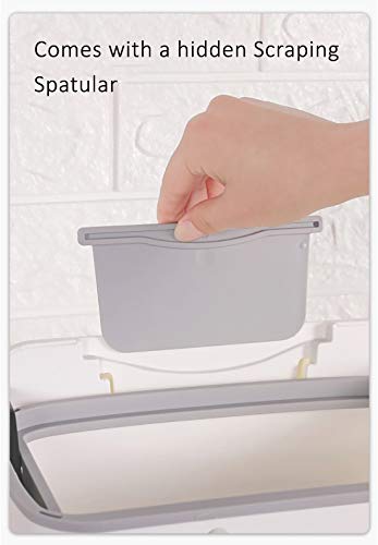 Waste Container Hanging Trash Can, Wall Mount bin with lid, Kitchen Cabinet Door, Bathroom, bar top, Double Action lid