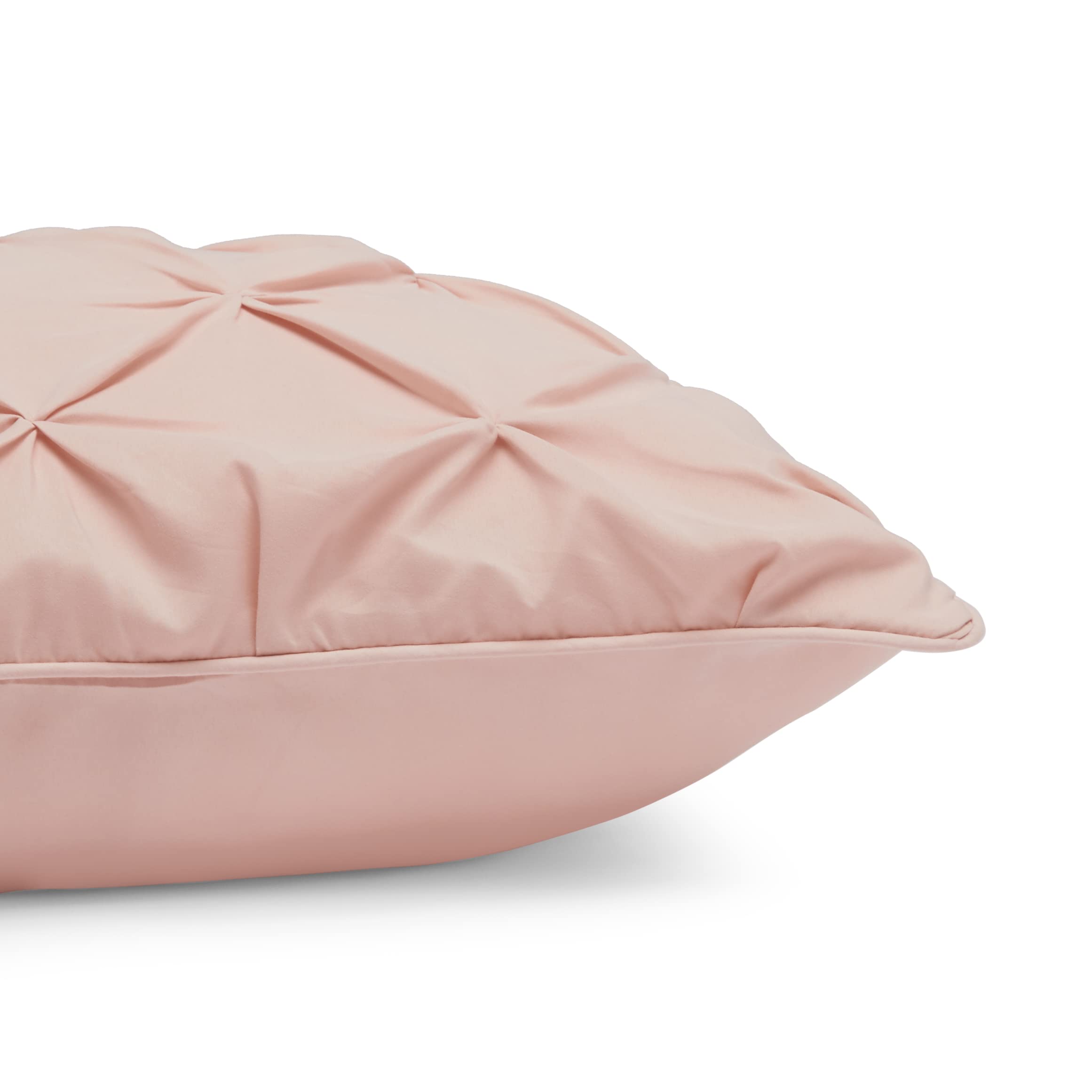 Amazon Basics Soft Twin Size Comforter Sets, All-Season Down-Alternative 3-Piece Bedding Set, Pinch Pleat Design, Twin/TwinXL Size, Blush
