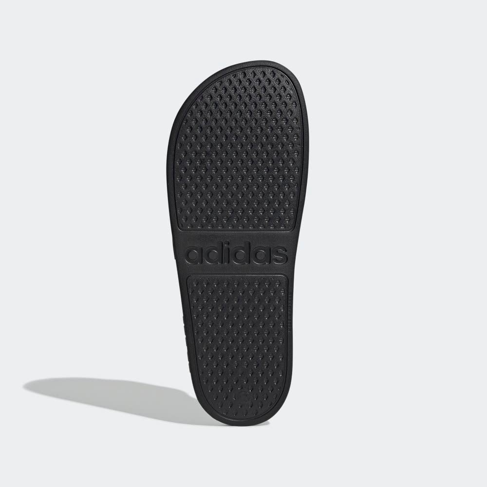 adidas unisex adult Adilette Aqua Slide Sandal, Core Black/Gold Metallic/Core Black, 11 Women Men US