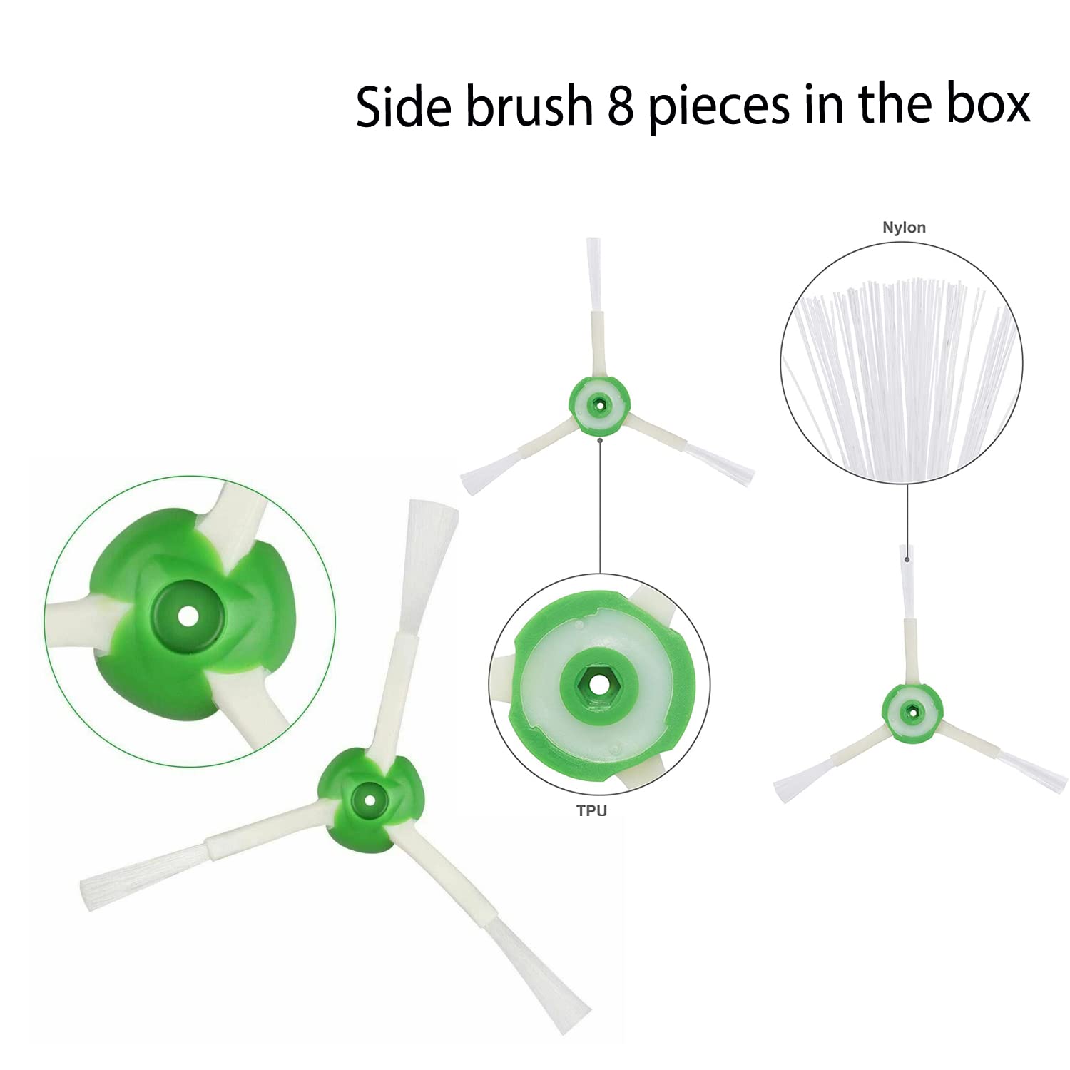 Parts accessories Compatible for iRobot Roomba e5 e6 i1 i2 i3 i4 i5 i6 i7 i8 j5 j6 j7 j8 and all Plus i e j Series Vacuum Cleaner 2 Set Roller Brushes 8 HEPA Filters 8 Side Brushes 1 caster wheel