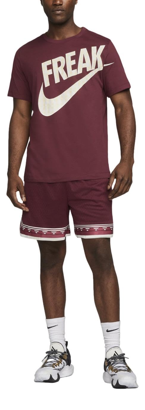 Nike Men's Giannis Antetokounmpo Greek Freak Swoosh Dri-FIT Basketball Shirt (as1, Alpha, xx_l, Regular, Regular, Dark Beetroot)