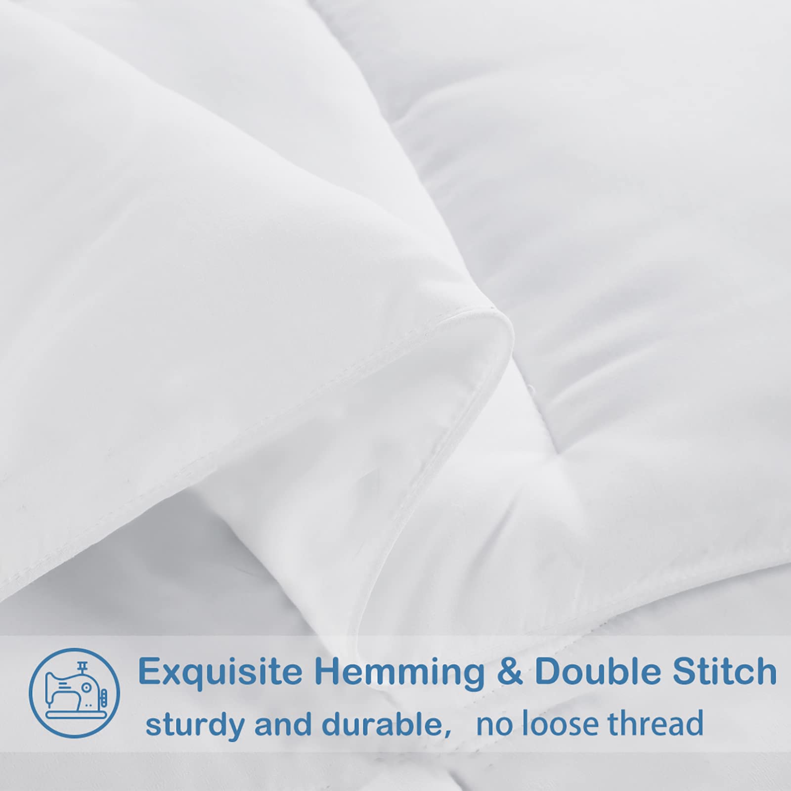 EASELAND All Season Queen Size Soft Quilted Down Alternative Comforter Reversible Duvet Insert with Corner Tabs,Winter Summer Warm Fluffy,White,88x88 inches