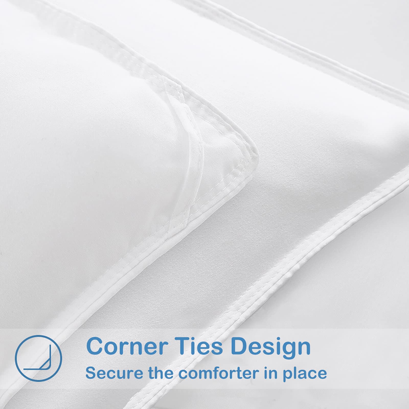 EASELAND All Season Queen Size Soft Quilted Down Alternative Comforter Reversible Duvet Insert with Corner Tabs,Winter Summer Warm Fluffy,White,88x88 inches