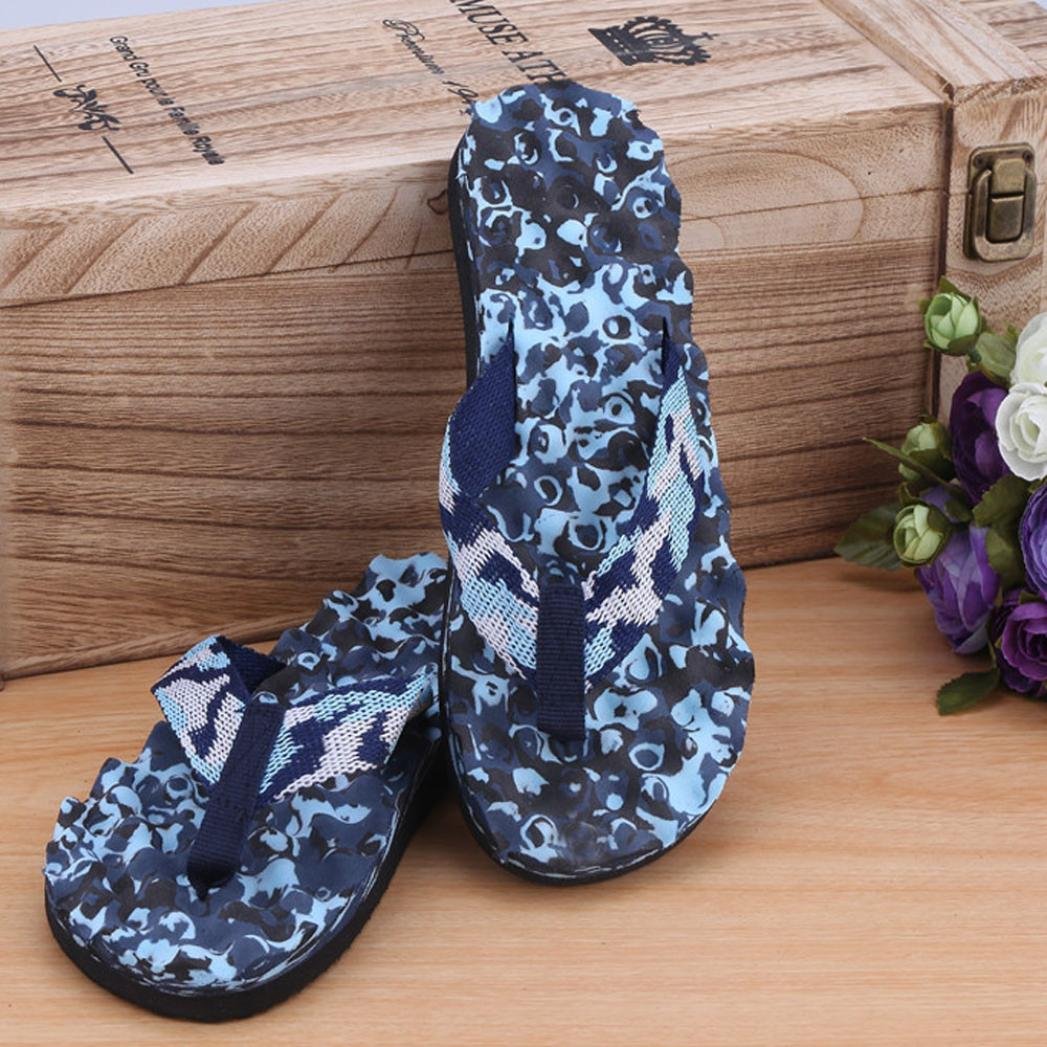 IEason-shoes, Men Summer Camouflage Flip Flops Shoes Sandals Slipper Indoor & Outdoor (9.5, Blue)