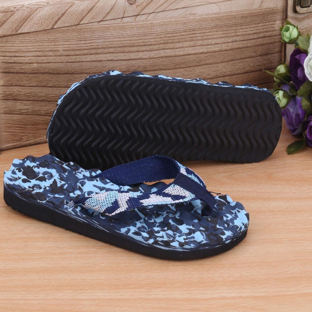 IEason-shoes, Men Summer Camouflage Flip Flops Shoes Sandals Slipper Indoor & Outdoor (9.5, Blue)