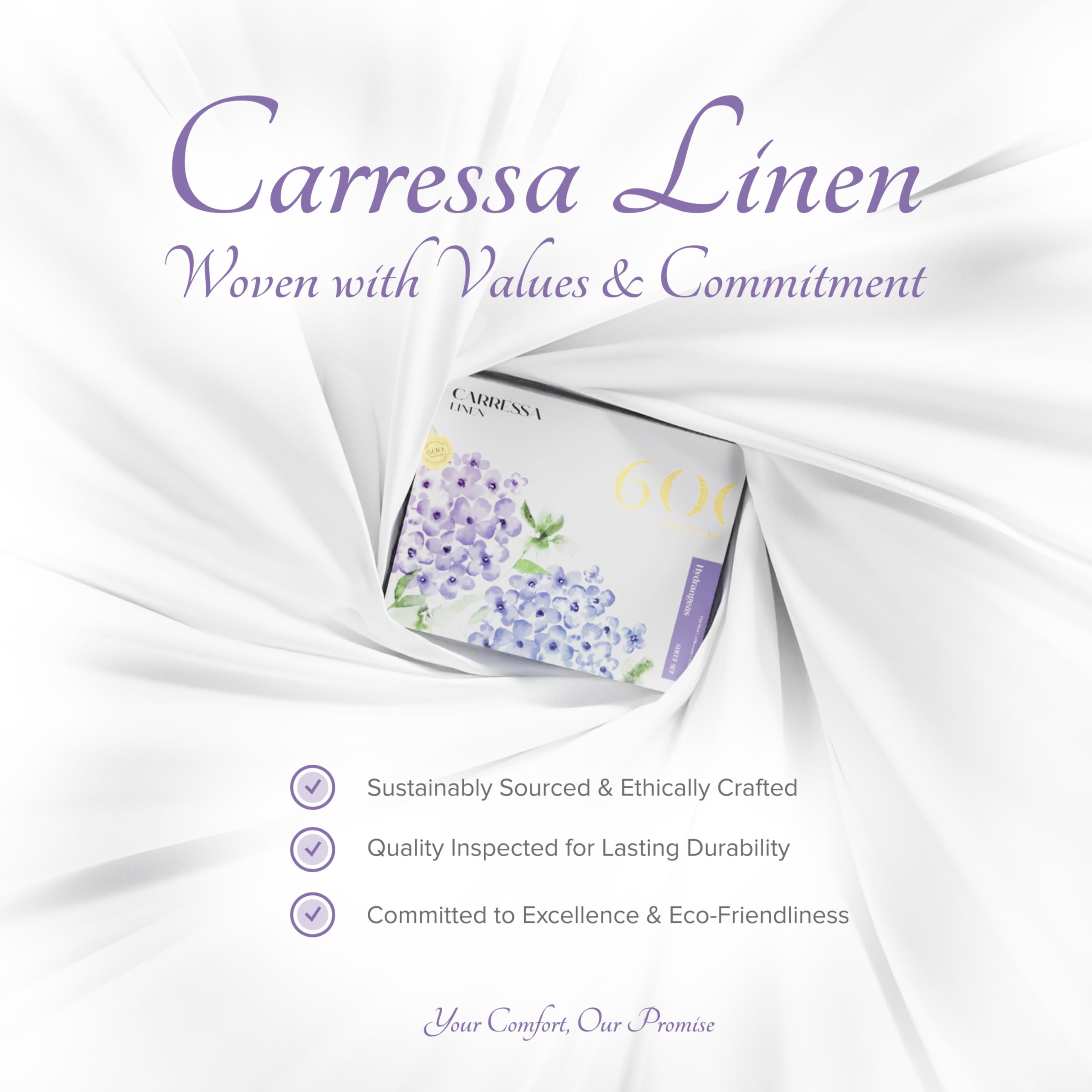 Carressa Linen 100% Egyptian Cotton Sheets - 600 Thread Count 3 PC Twin Size Sheet Set, Soft, Cooling, High Thread Count Sateen Weave, Extra Long Staple Luxury Bedding, 16 in Deep Pocket - Beach Sand