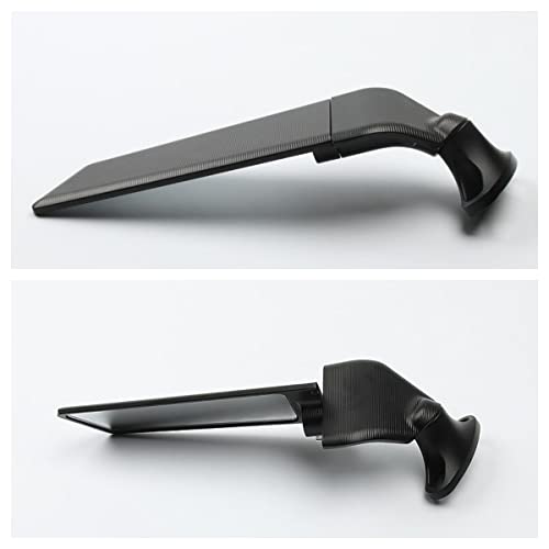 Motorcycle Wind Wing Rear View Side Mirrors, 1 Pair Black Rotating Swivel Stealth Winglets Mirrors Fit for Kawasaki 2005 2006 2007 2008 Ninja ZX6R & Ninja ZX10R 2004-2007