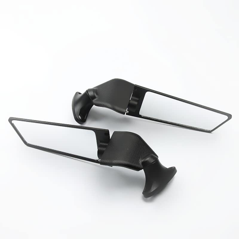 Motorcycle Wind Wing Rear View Side Mirrors, 1 Pair Black Rotating Swivel Stealth Winglets Mirrors Fit for Kawasaki 2005 2006 2007 2008 Ninja ZX6R & Ninja ZX10R 2004-2007