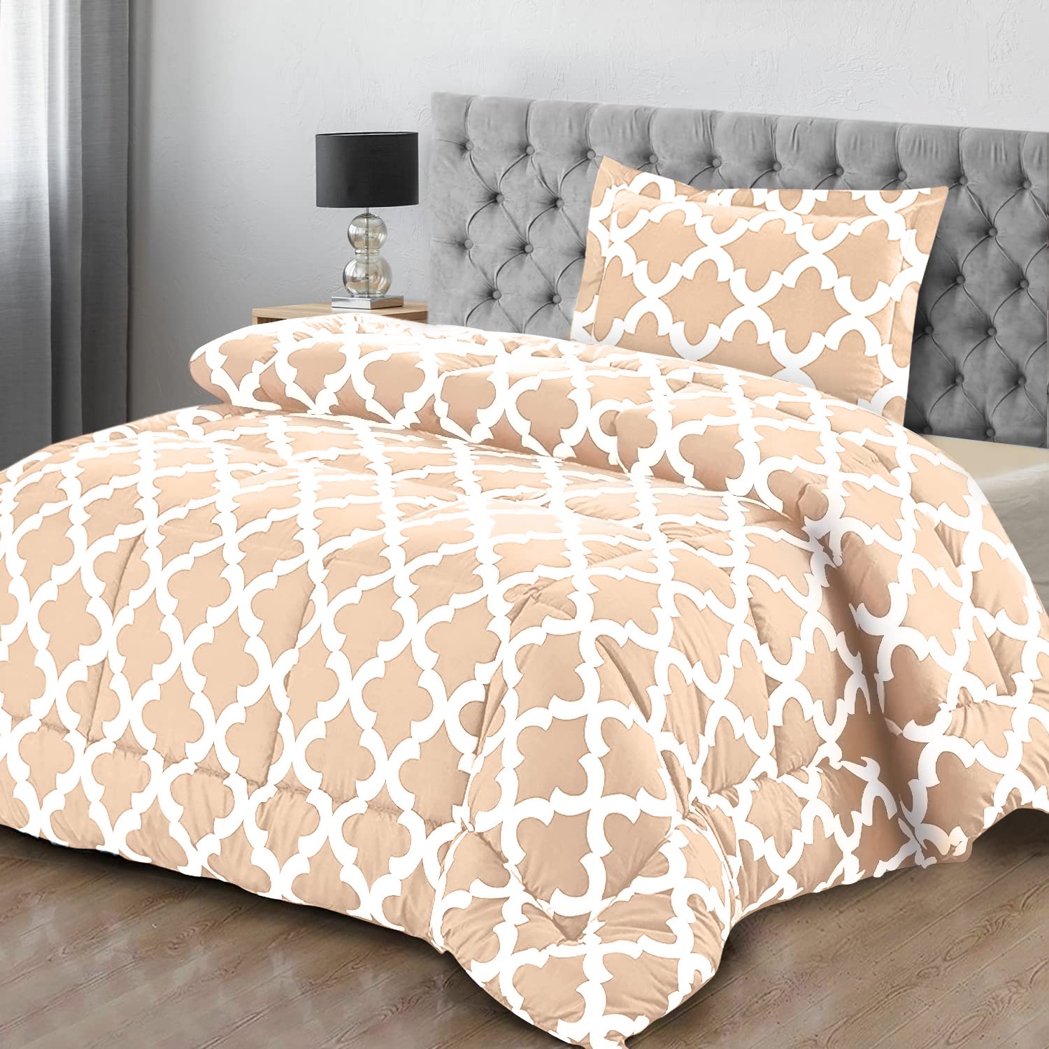 Utopia Bedding - Comforter Set with 1 Pillow Sham - 2 Pieces Bedding Comforter Sets - Down Alternative Comforter - Soft and Comfortable - Machine Washable, Beige, Twin