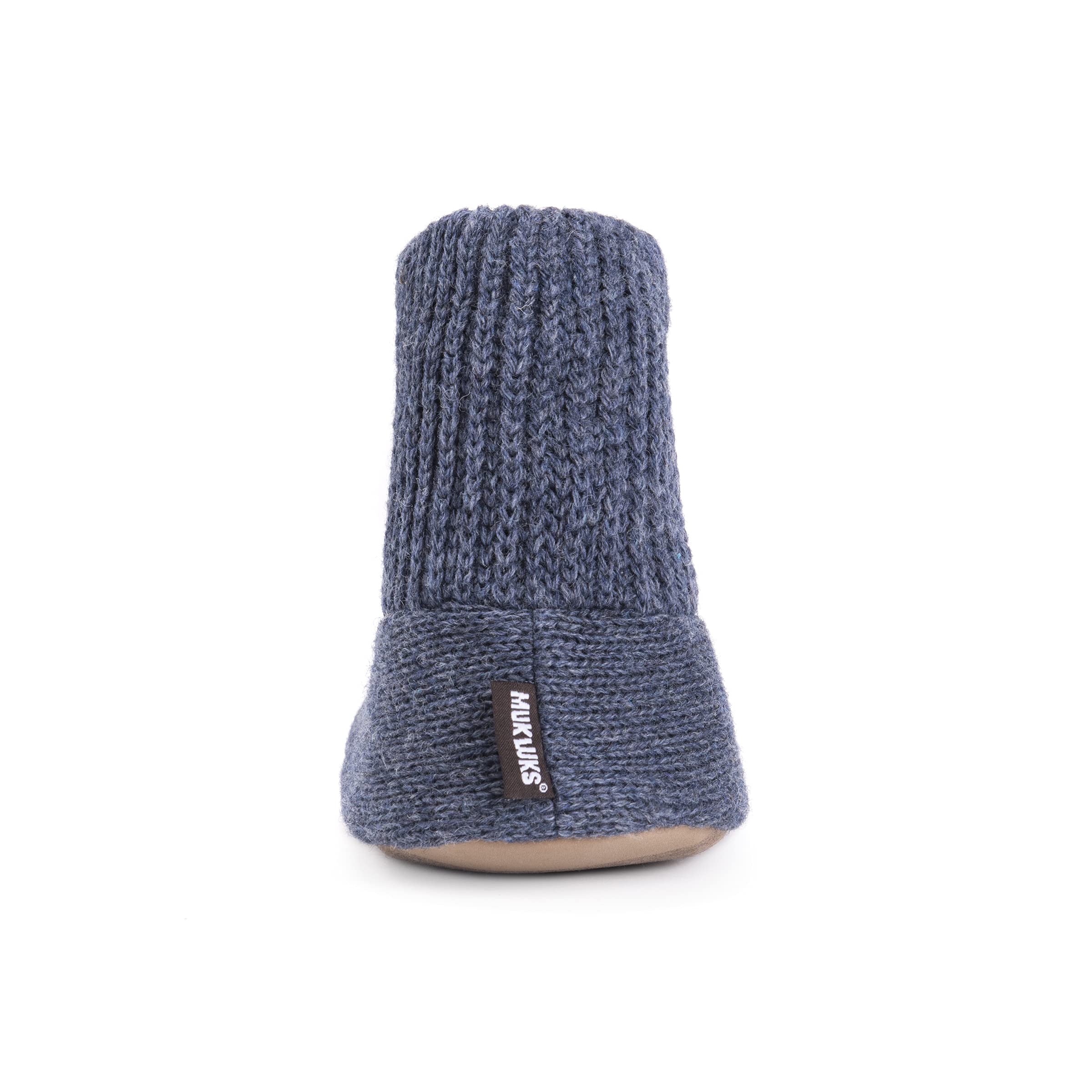 MUK LUKS Men's Morty Ragg Wool Slipper, Denim, 10-11