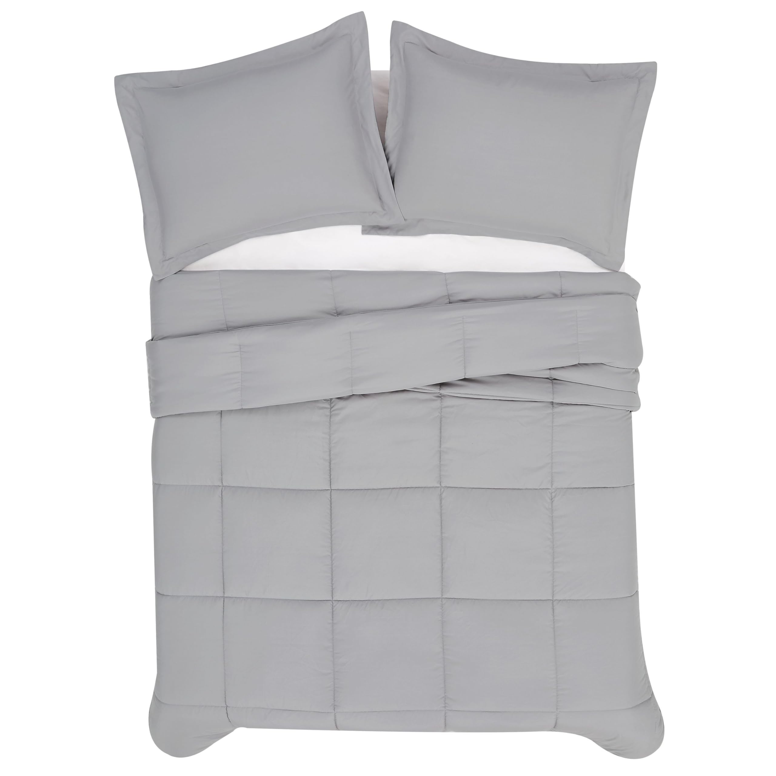 London Fog Garment Washed Solid Comforter Set Grey Microfiber 2-Piece Twin XL Comforter Set, Solid Themed, Adult and Teen, Oeko-TEX Certified