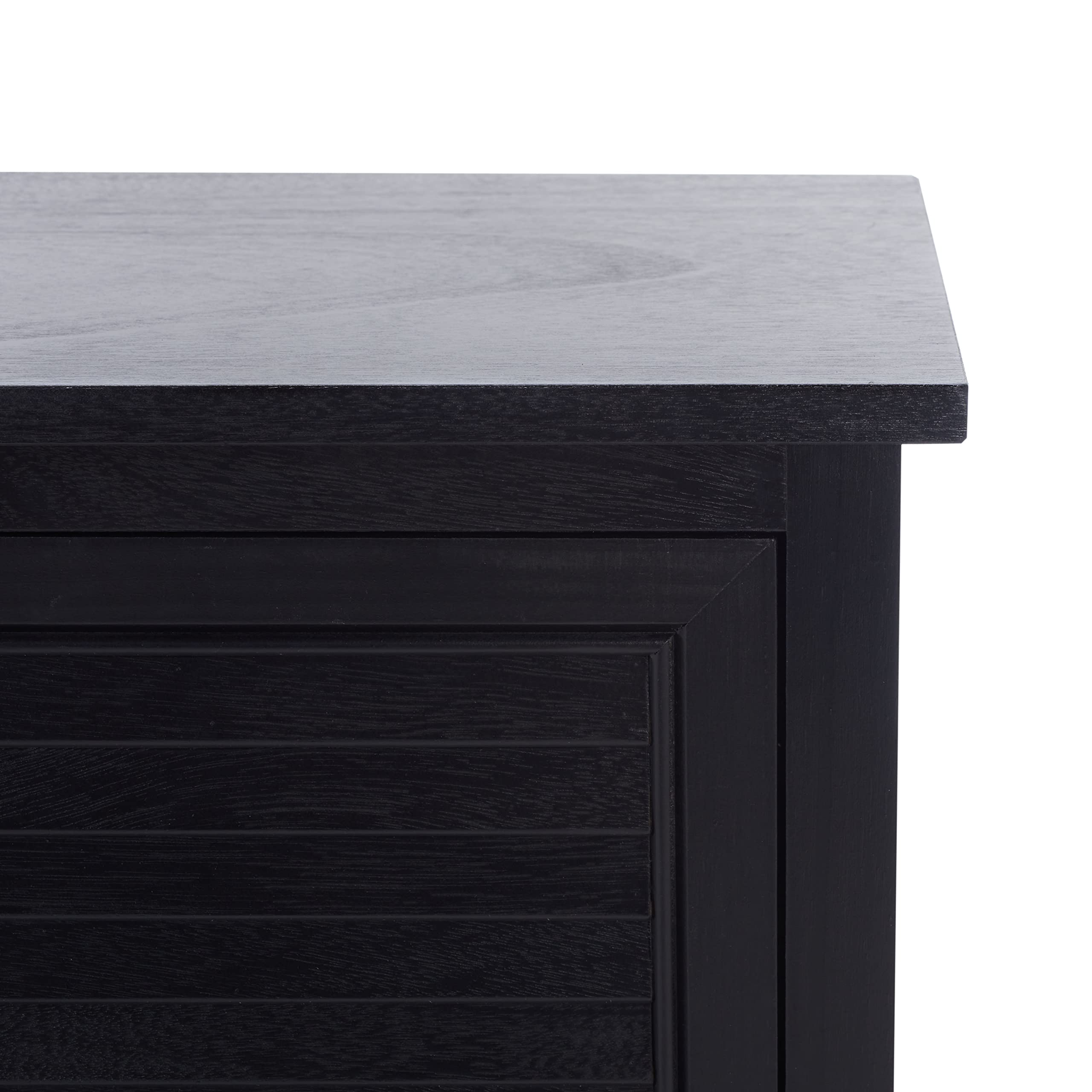 SAFAVIEH Home Collection Tate Black 2-Door 1-Shelf Entertainment Stand up to 55" Flatscreen TV Media Unit