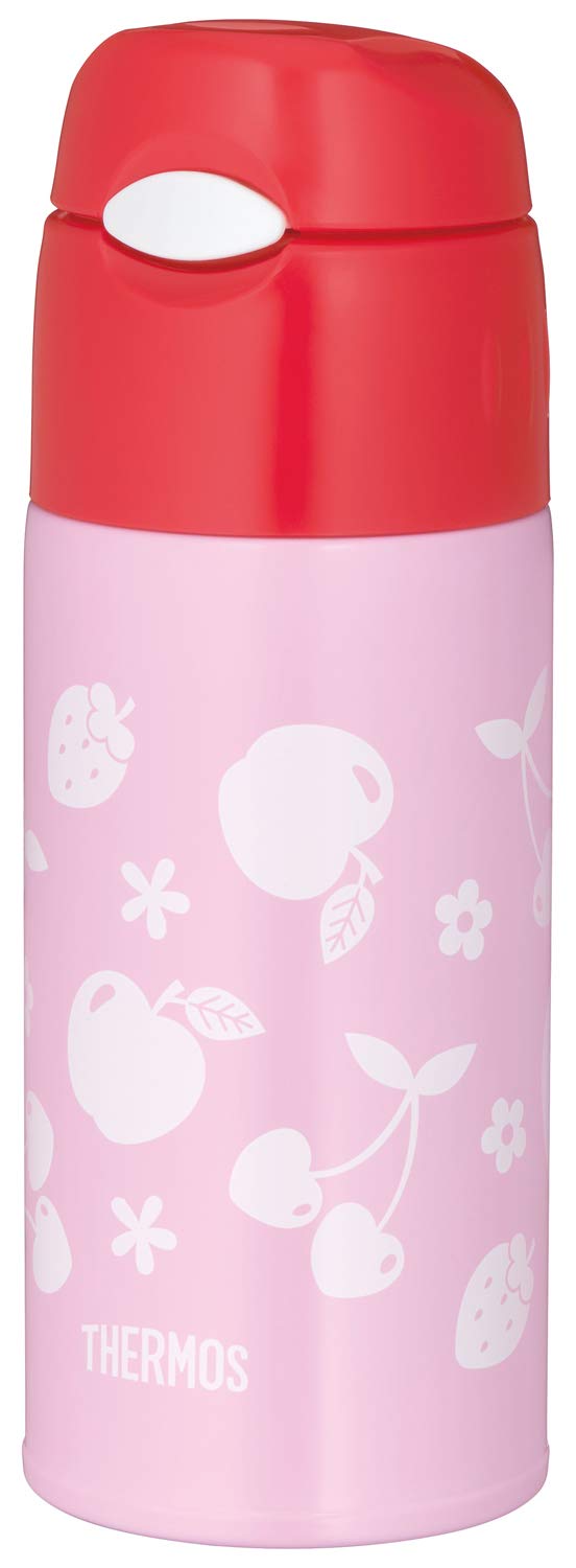 Thermos FHL-402F PK-R Vacuum Insulated Straw Bottle, 13.5 fl oz (400 ml), Pink Red, For Cold Retention