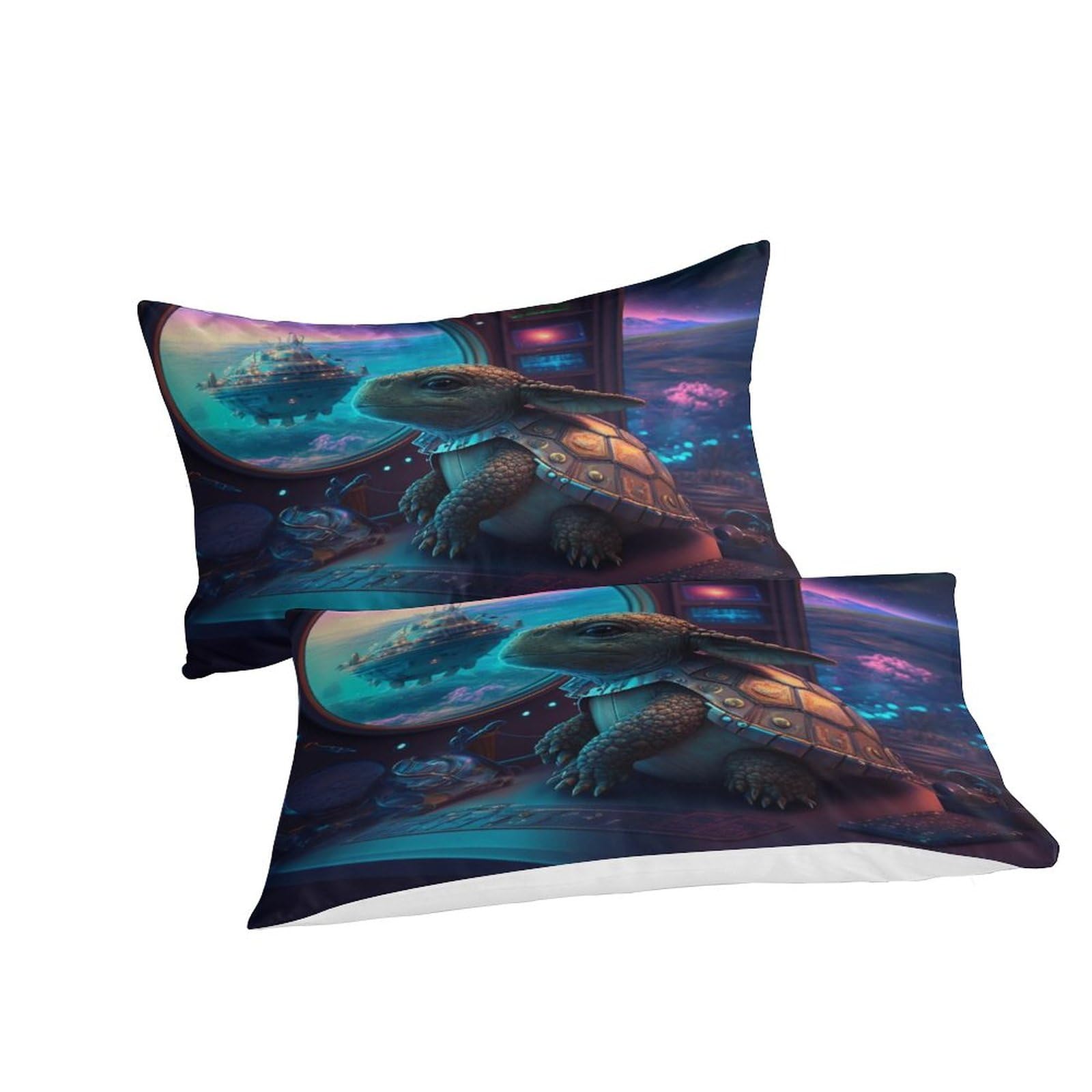 GEEYOU Turtle Navy1 Quilt Cover Duvet Cover Comforter Covers 3D Print for Teens and Adults with Zipper Closure Soft Microfiber with Pillow Cases Bedding Set 3 Pieces Twin(173x218cm)