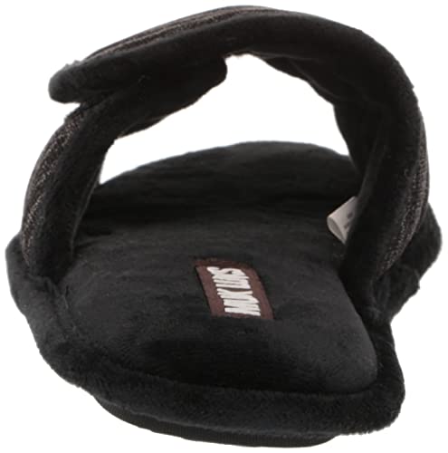 MUK LUKS Men's Maverick Slide Slippers, Ebony/Charcoal, 8-9