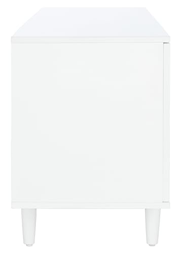 SAFAVIEH Home Collection Faye White Washed 3-Shelf Patterned Entertainment Media Stand up to 60" Flatscreen TV