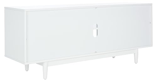 SAFAVIEH Home Collection Faye White Washed 3-Shelf Patterned Entertainment Media Stand up to 60" Flatscreen TV