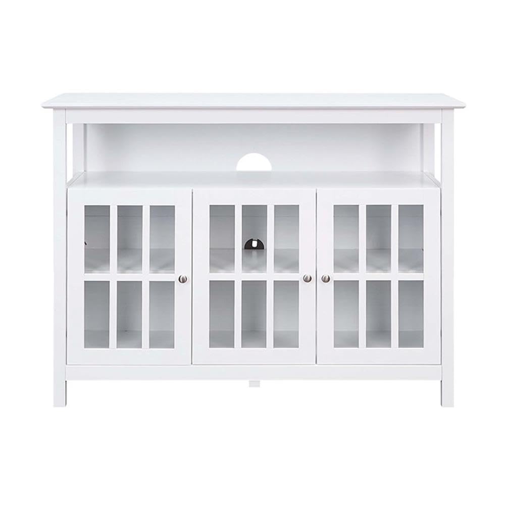 Convenience Concepts Big Sur Deluxe TV Stand with Storage Cabinets and Shelf for TVs up to 55 Inches, White