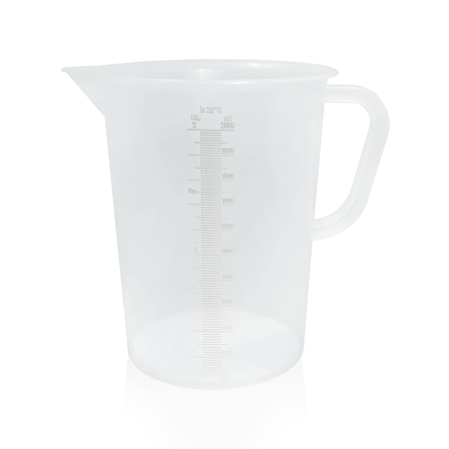 AppleTofu Appletofu Plastic Graduated Measuring and Mixing Pitcher - 2000ml Plastic Graduated Measuring Pitcher - Large Cylinder Graduated Measuring Container with Handle and Pour Spout - 2 Liter